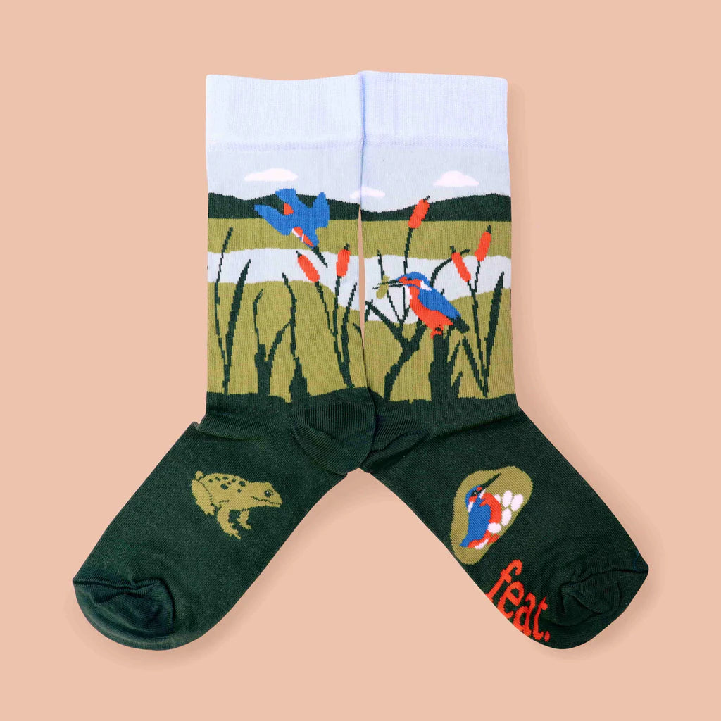 Malachite Kingfisher Socks (His & Hers sizes)