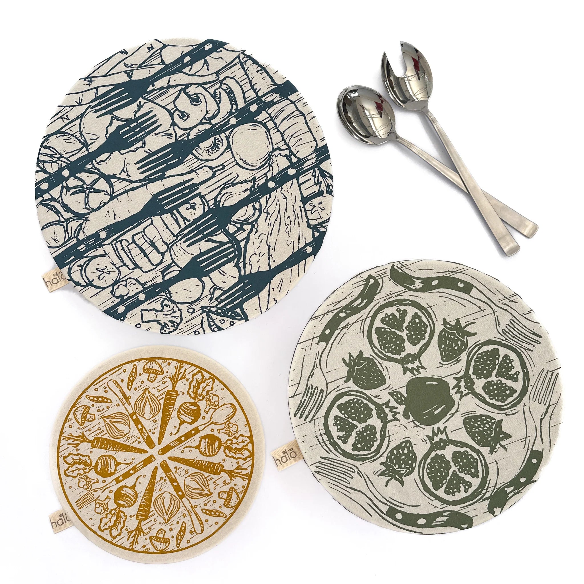 Halo "Farm to Table" Cotton Dish Covers and Tea Towel (assorted sizes)